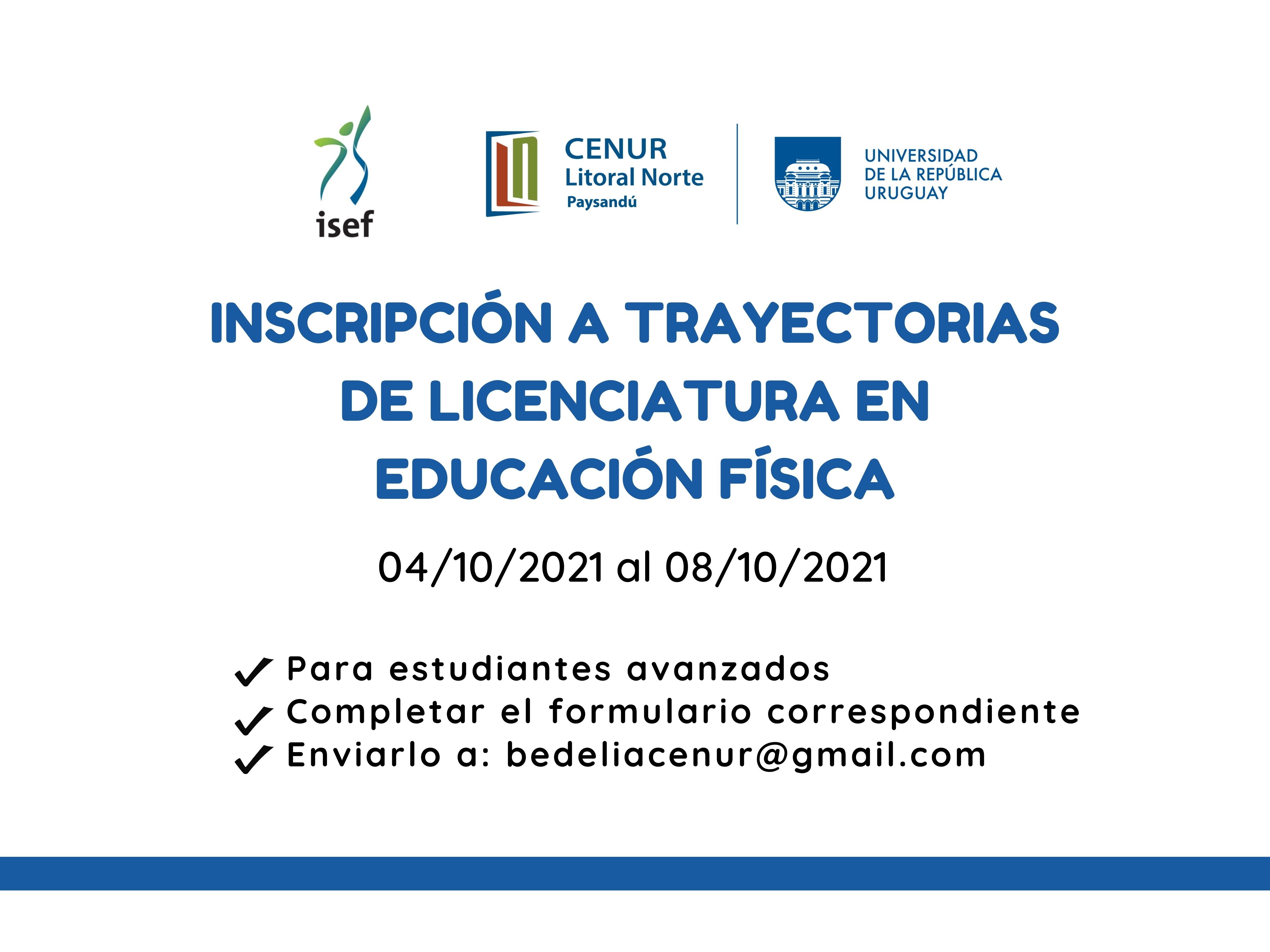 ISEF: inscripción a trayectos de la Licenciatura en Educación Física